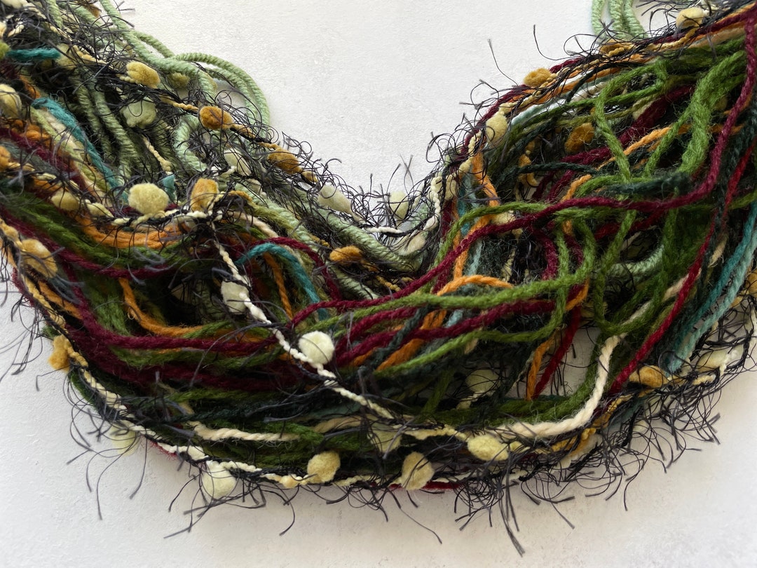 Colorful Yarn Scrap Pack 35m Assorted Fibers for Weaving & Crafts ...