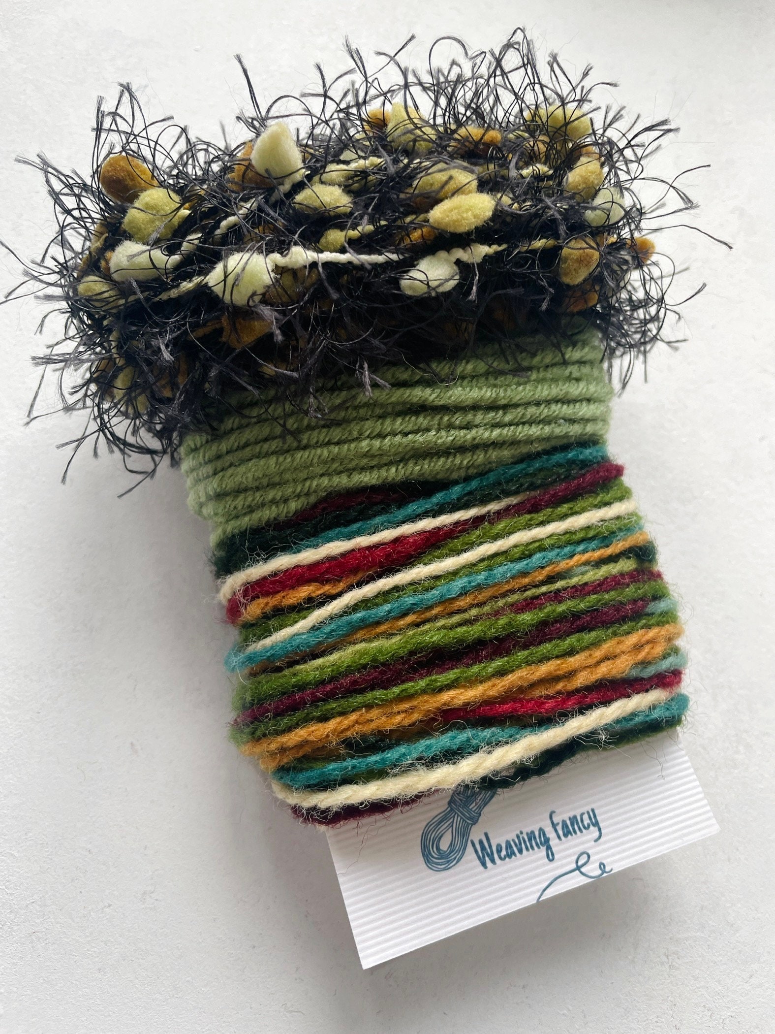Colorful Yarn Scrap Pack 35m Assorted Fibers for Weaving & Crafts ...