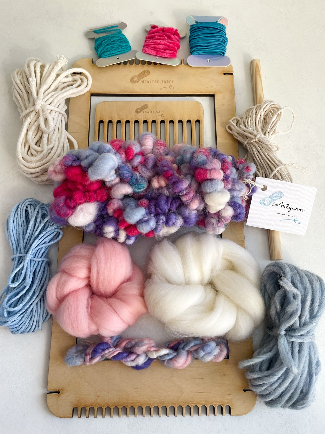 Fancy Weaving Fiber Pack | Handspun Art Yarn | Weaving Tapestry Starter ...