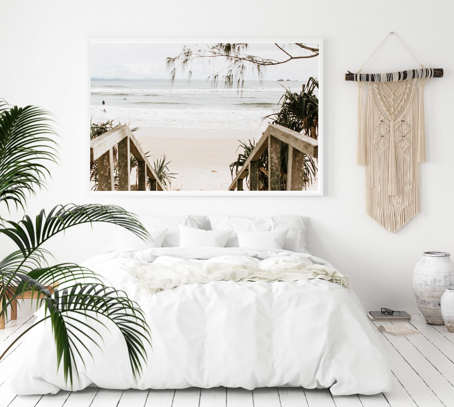 Coastal Landscape Wall Art Print Boho Beach Poster for Living Room ...