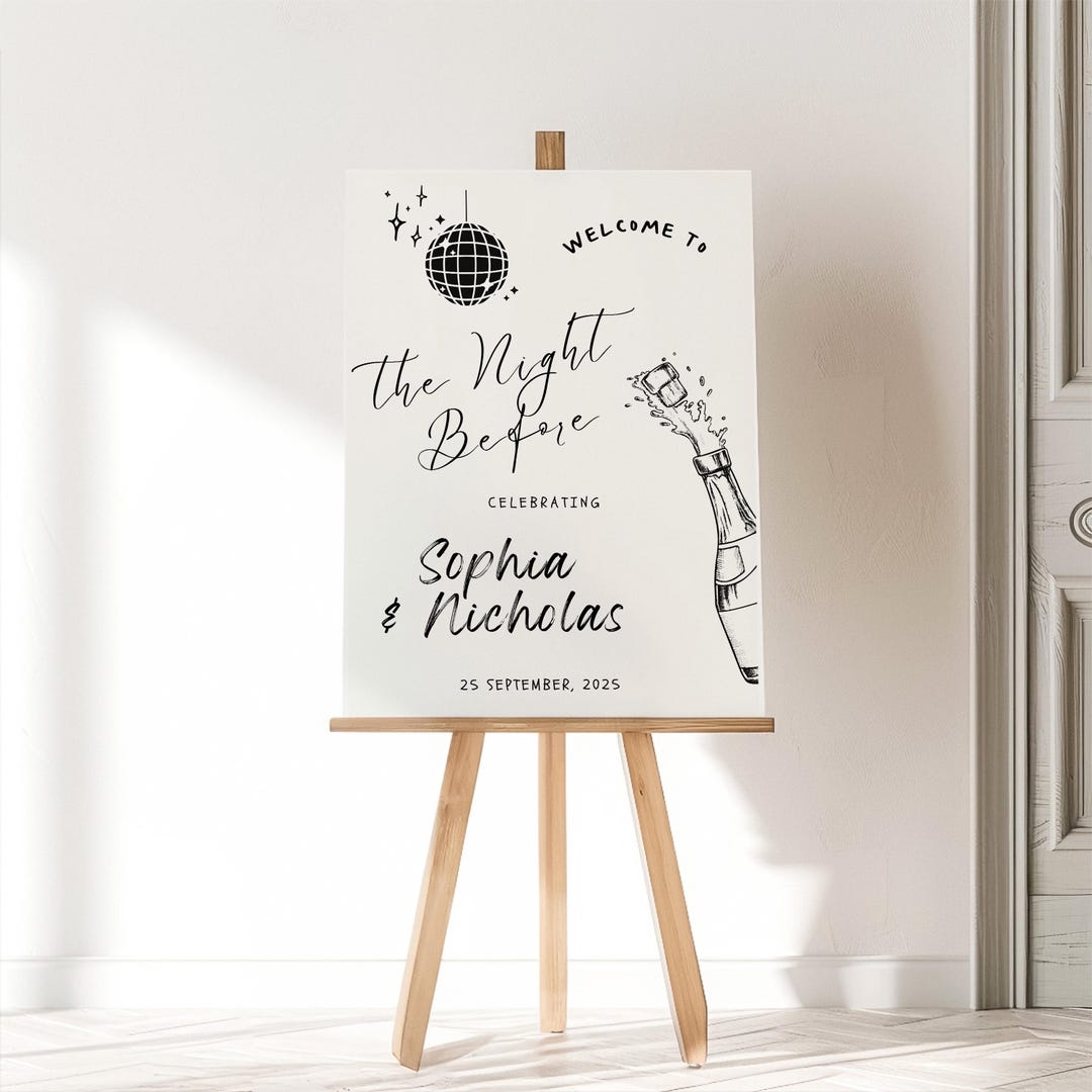 The Night Before Rehearsal Dinner Welcome Sign Template DIY Engagement ...