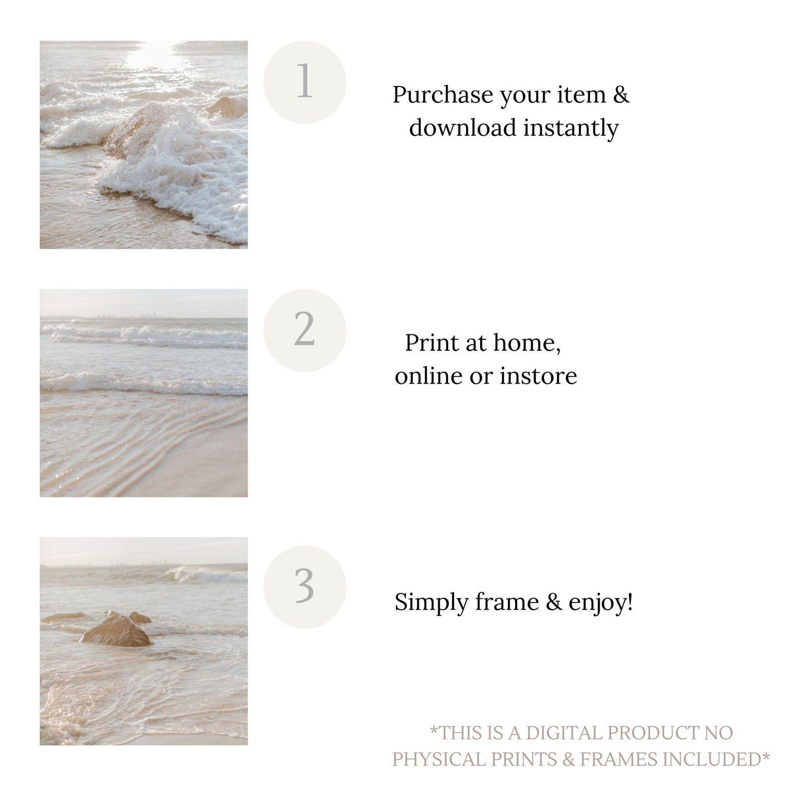 Coastal Wall Art Set of 3 Beachy Prints for Living Room Beach Prints ...