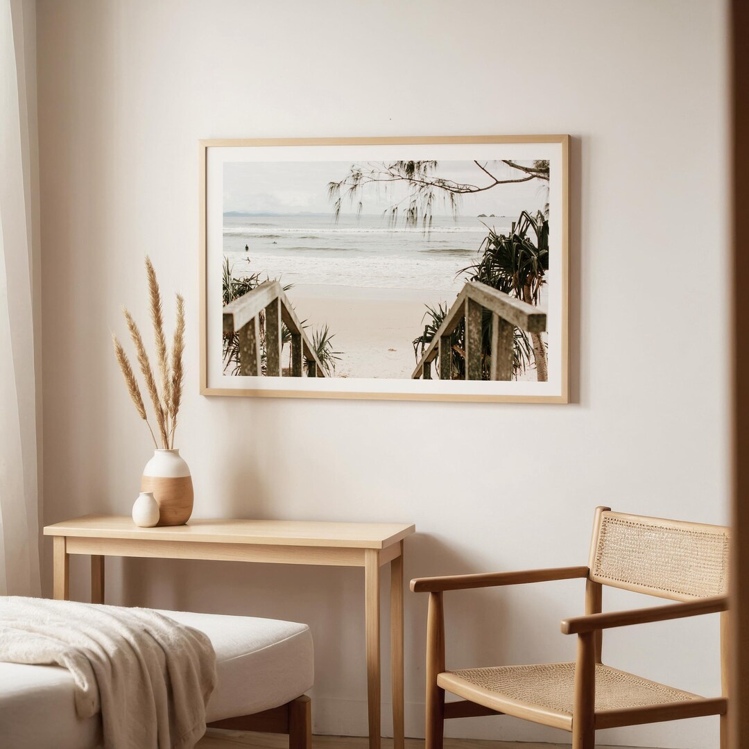 Coastal Landscape Wall Art Print Boho Beach Poster for Living Room ...