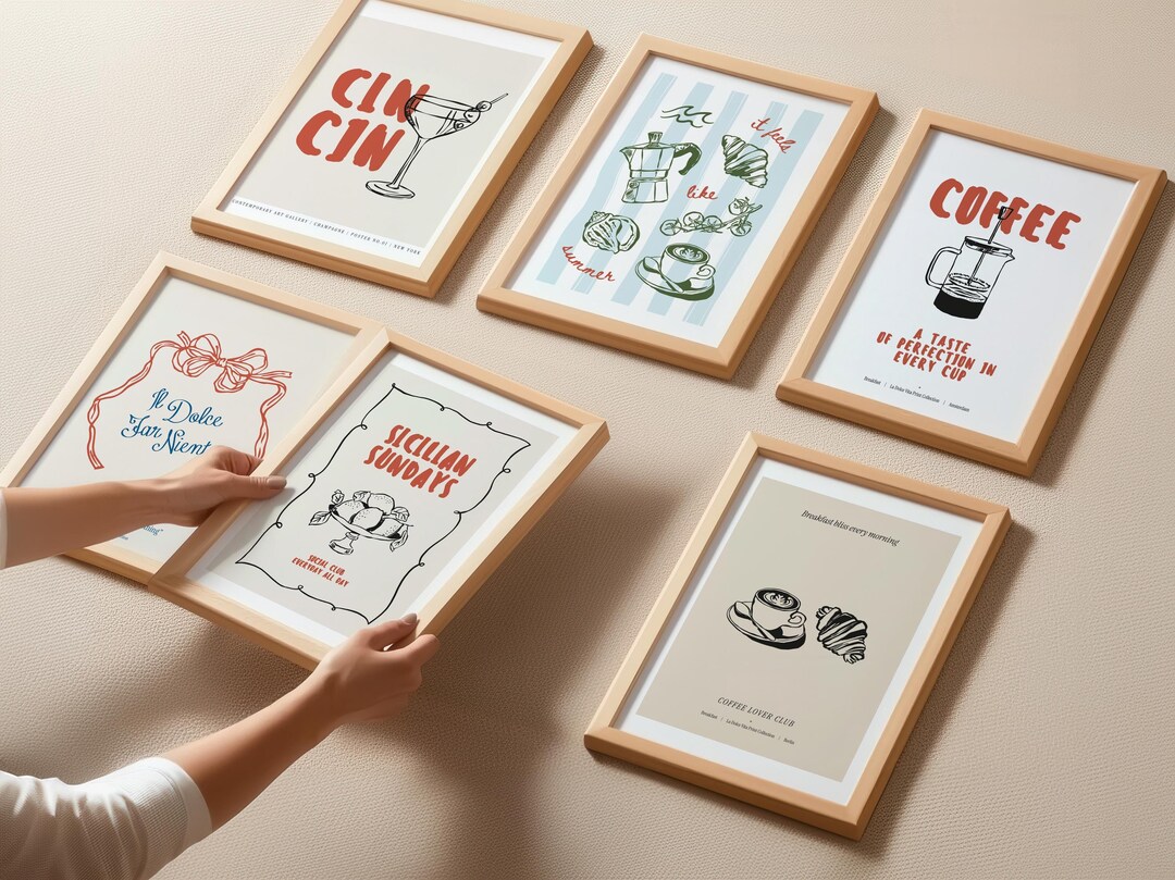 Aesthetic Kitchen Prints Cute Kitchen Wall Art for Restaurant Cafe ...