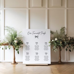 Minimalist Wedding Seating Chart Template Modern Wedding Seating Plan ...