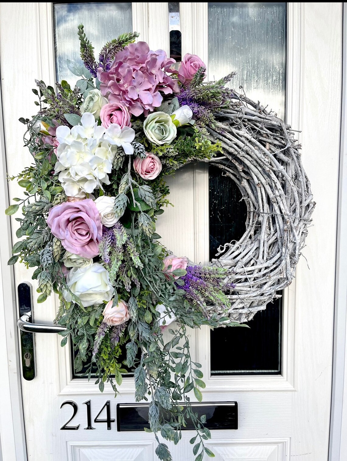 Soft Floral Wicker Wreath - Etsy