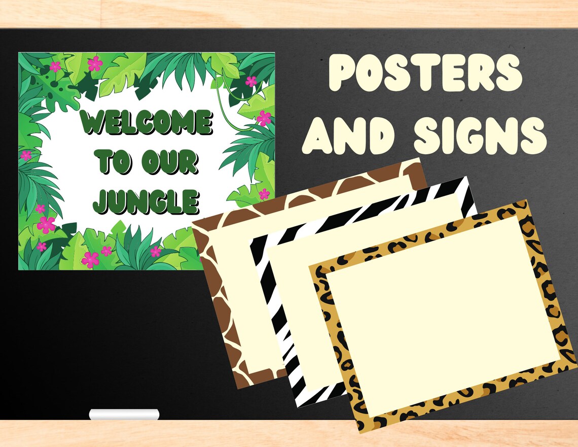 Jungle Theme Classroom Decor- Canva Template- Editable - Etsy