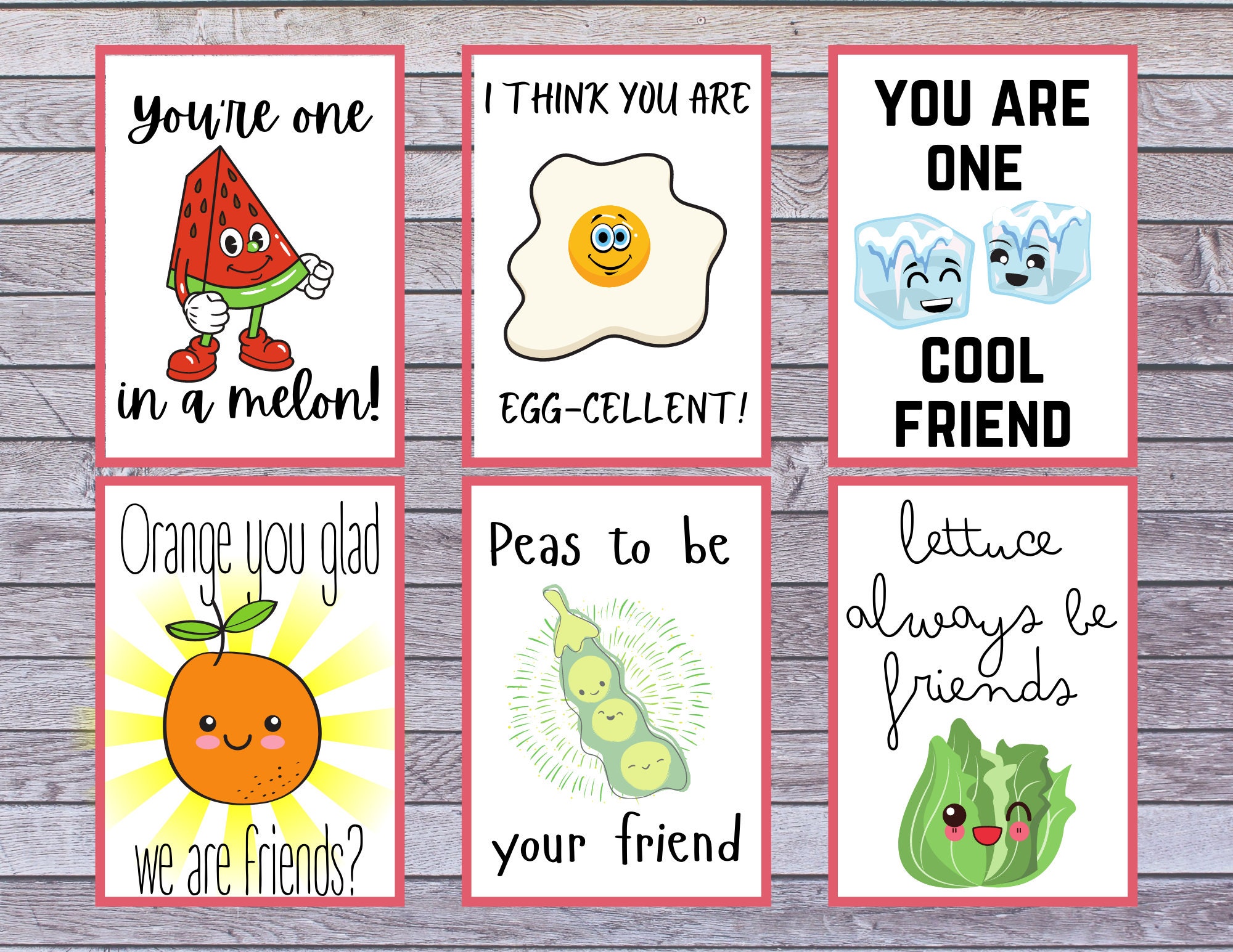 Kids Punny Valentine's Day Cards Digital File - Etsy