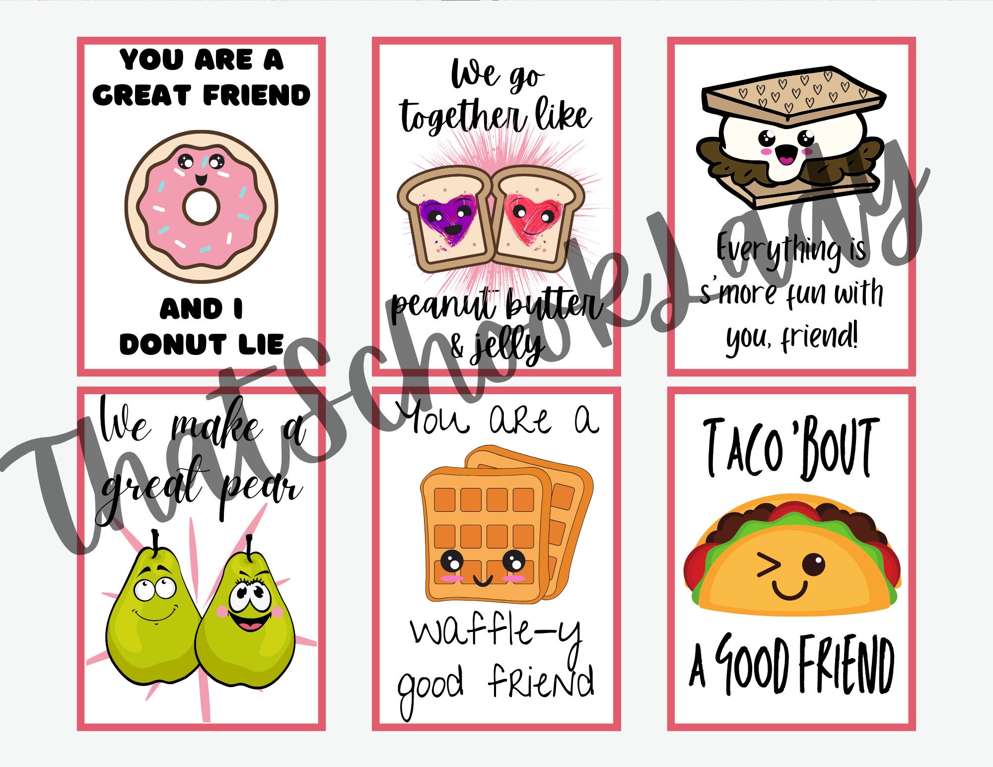 Kids Punny Valentine's Day Cards- Digital File - Etsy