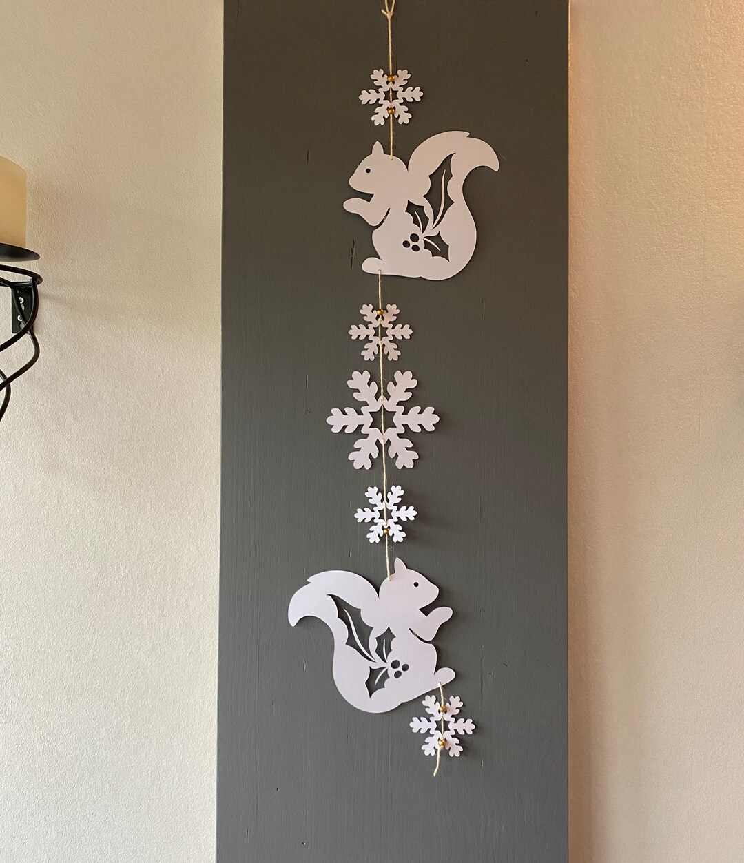 Pendant Garland of Paper Snowflakes Squirrel - Etsy