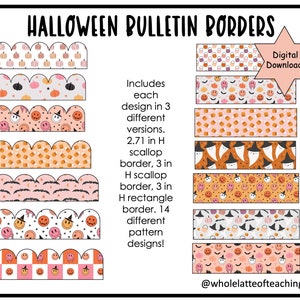 Retro Halloween Bulletin Board Borders Pack - Etsy