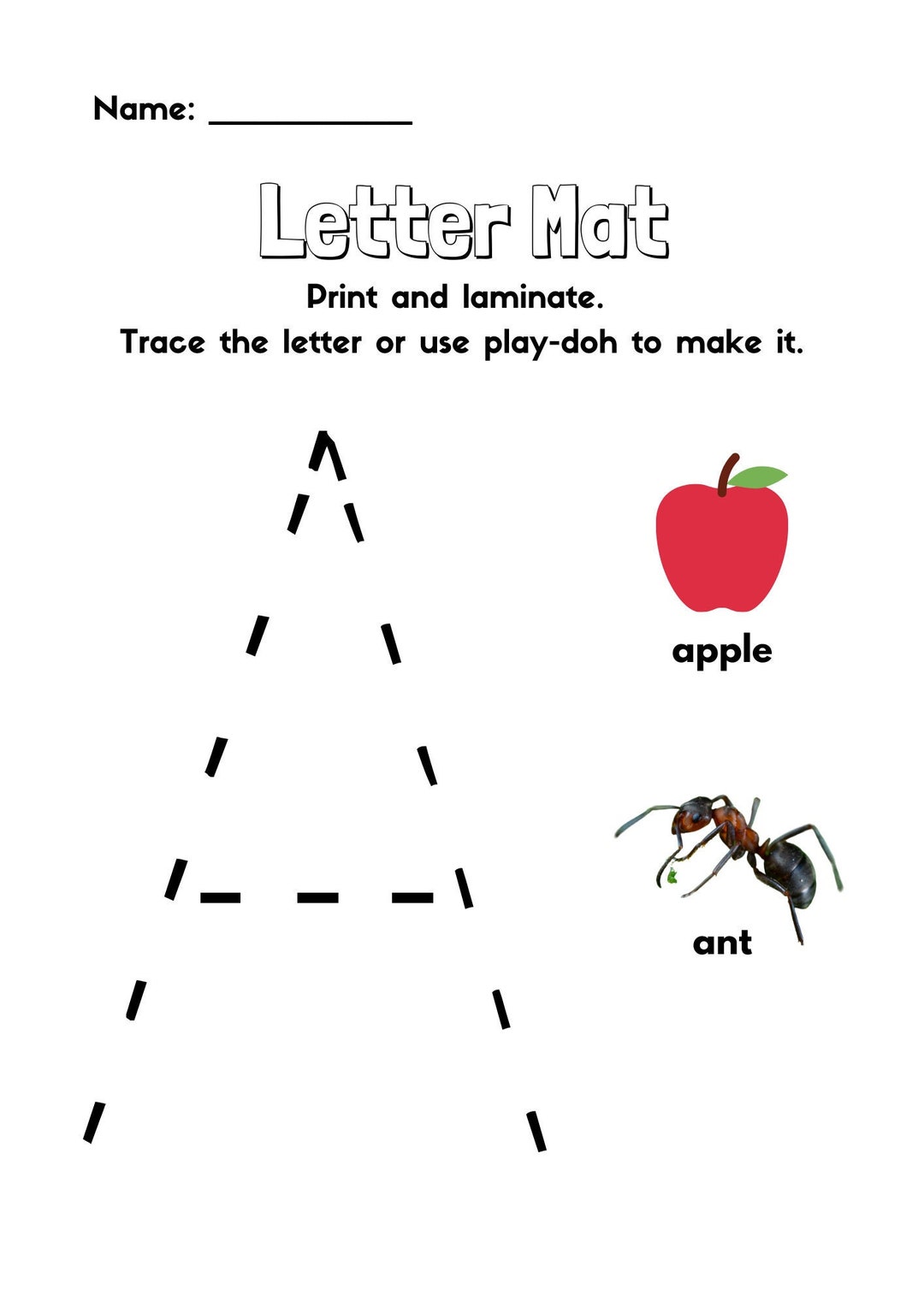 Uppercase Dotted Alphabet Learning Mats A-Z - Etsy