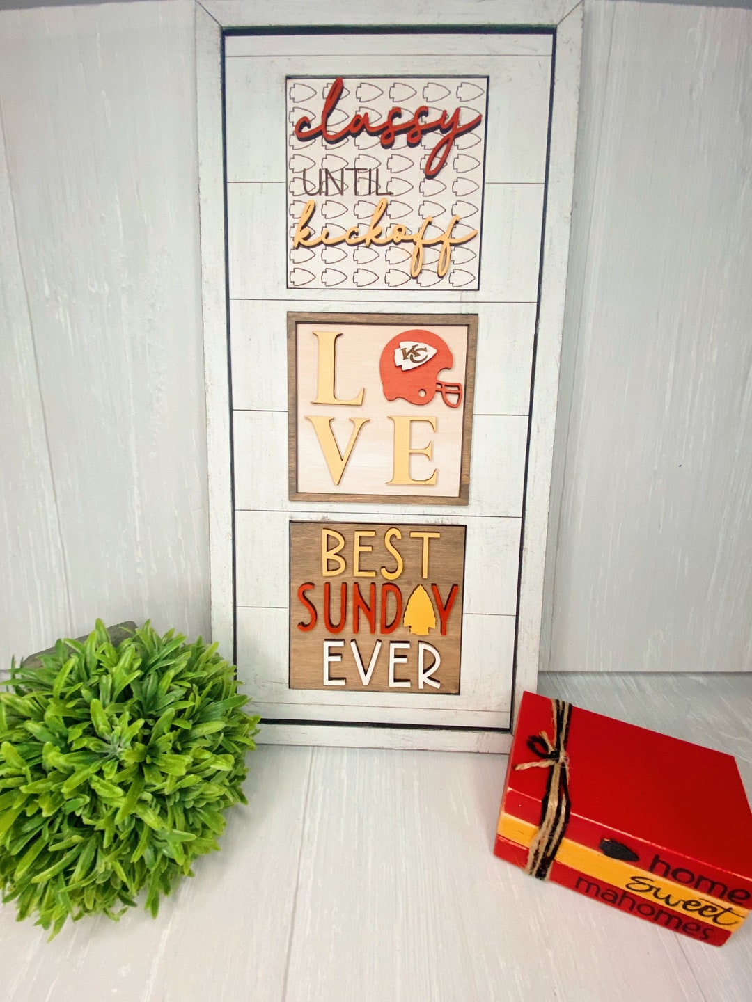 Kansas City Chiefs Tiered Tray Sign Leaning Ladder Interchangeable ...