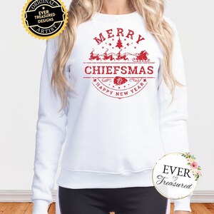 Merry Chiefsmas & Happy New Year Kansas City Chiefs Christmas Arrowhead ...