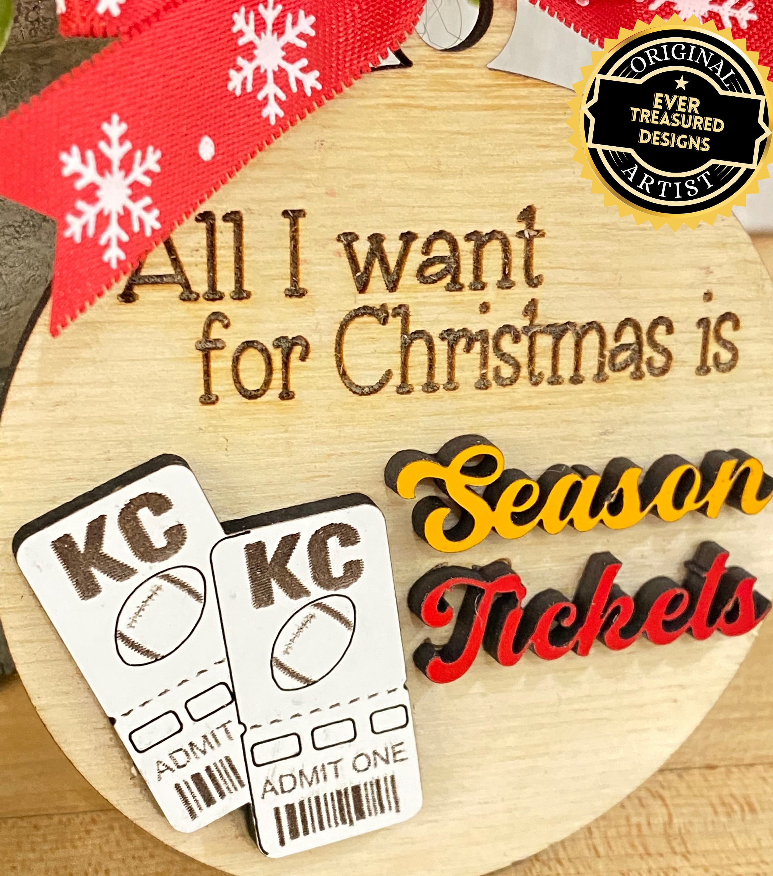 Kansas City Chiefs Ornament Season Tickets KC Football Fan Christmas ...