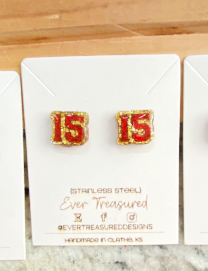 KC Chiefs Mahomes, Kelce, Pacheco Earrings Kansas City Football Player ...