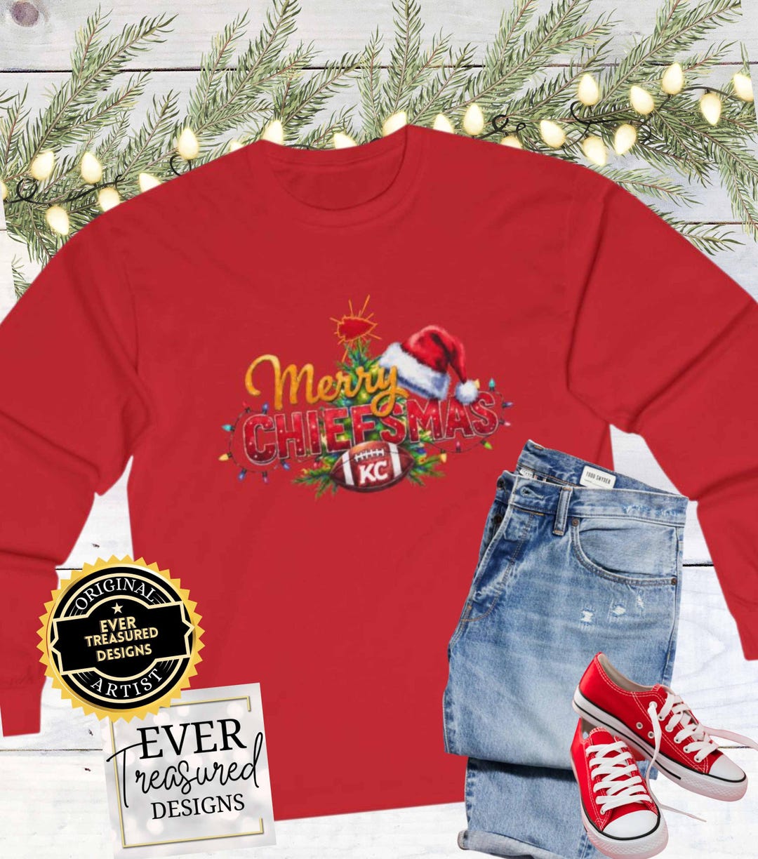 Merry Chiefsmas Kansas City Chiefs Christmas Arrowhead Game Fan Long ...