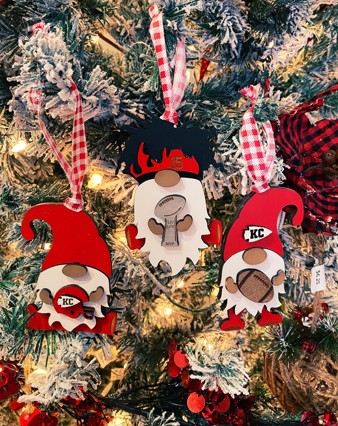 KC Chiefs Gnome Football Ornaments Mahomes Kelce Pacheco Jones ...