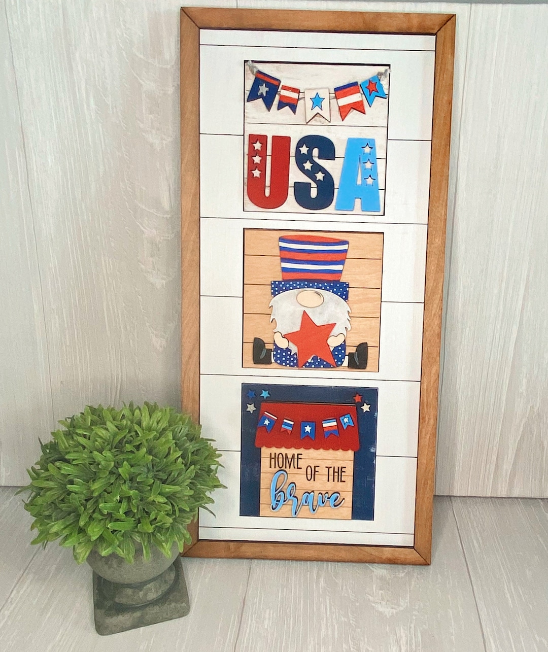 4th of July Leaning Ladder Interchangeable Tiles Tiered Tray Pieces ...