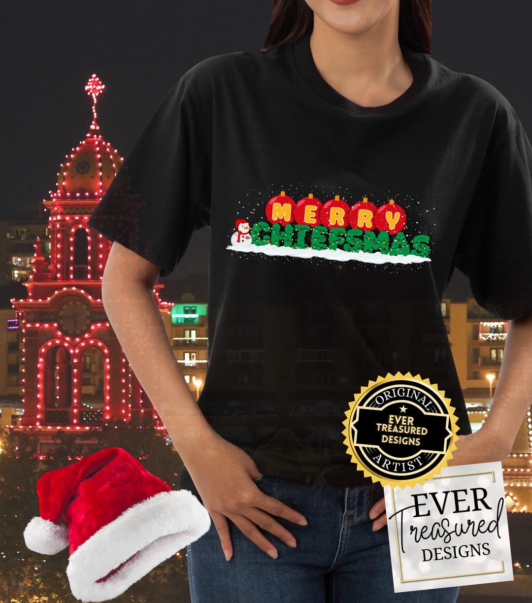 Merry Chiefsmas Kansas City Chiefs Christmas Scene Tshirt, KC Football ...