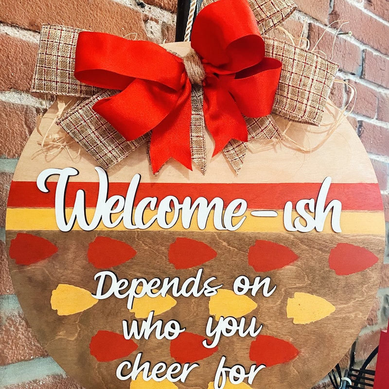 Round Wood Kc Chiefs Sign - Etsy