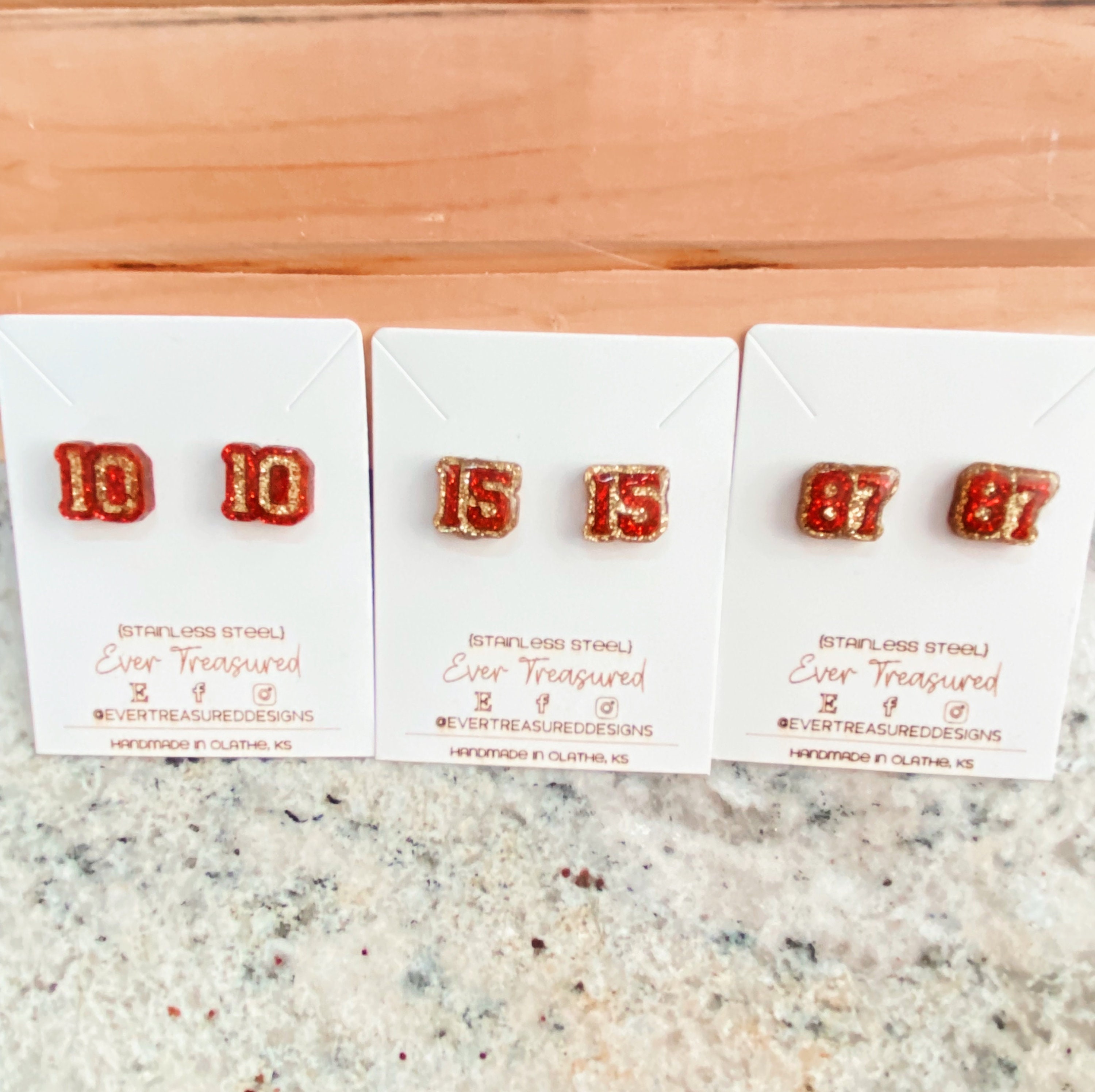 KC Chiefs Mahomes, Kelce, Pacheco Earrings Kansas City Football Player ...