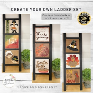 Fall Leaning Ladder Thanksgiving Interchangeable Tile Inserts, Turkey ...