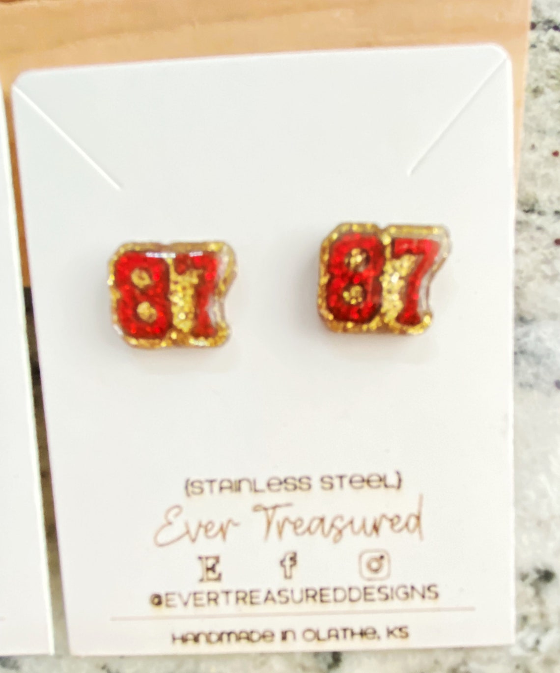 KC Chiefs Mahomes, Kelce, Pacheco Earrings Kansas City Football Player ...