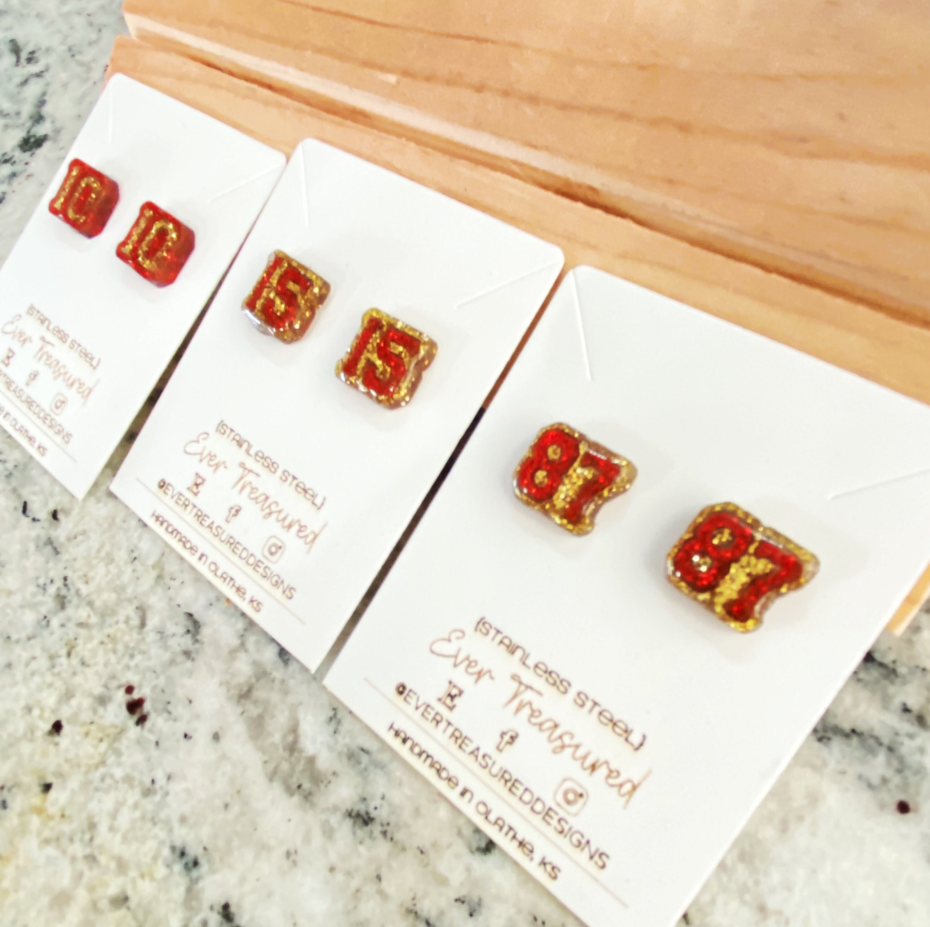 KC Chiefs Mahomes, Kelce, Pacheco Earrings Kansas City Football Player ...