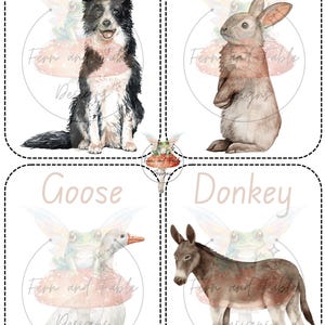 30 Farm Animal Flashcards | Early Learning Printable, Vocabulary, Flash ...