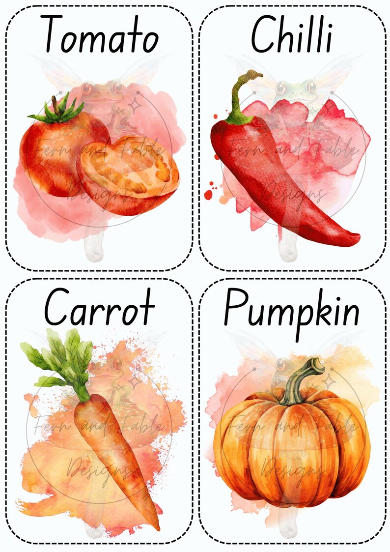 52 Vegetable Flashcards | Early Learning Printable, Vocabulary, Flash ...