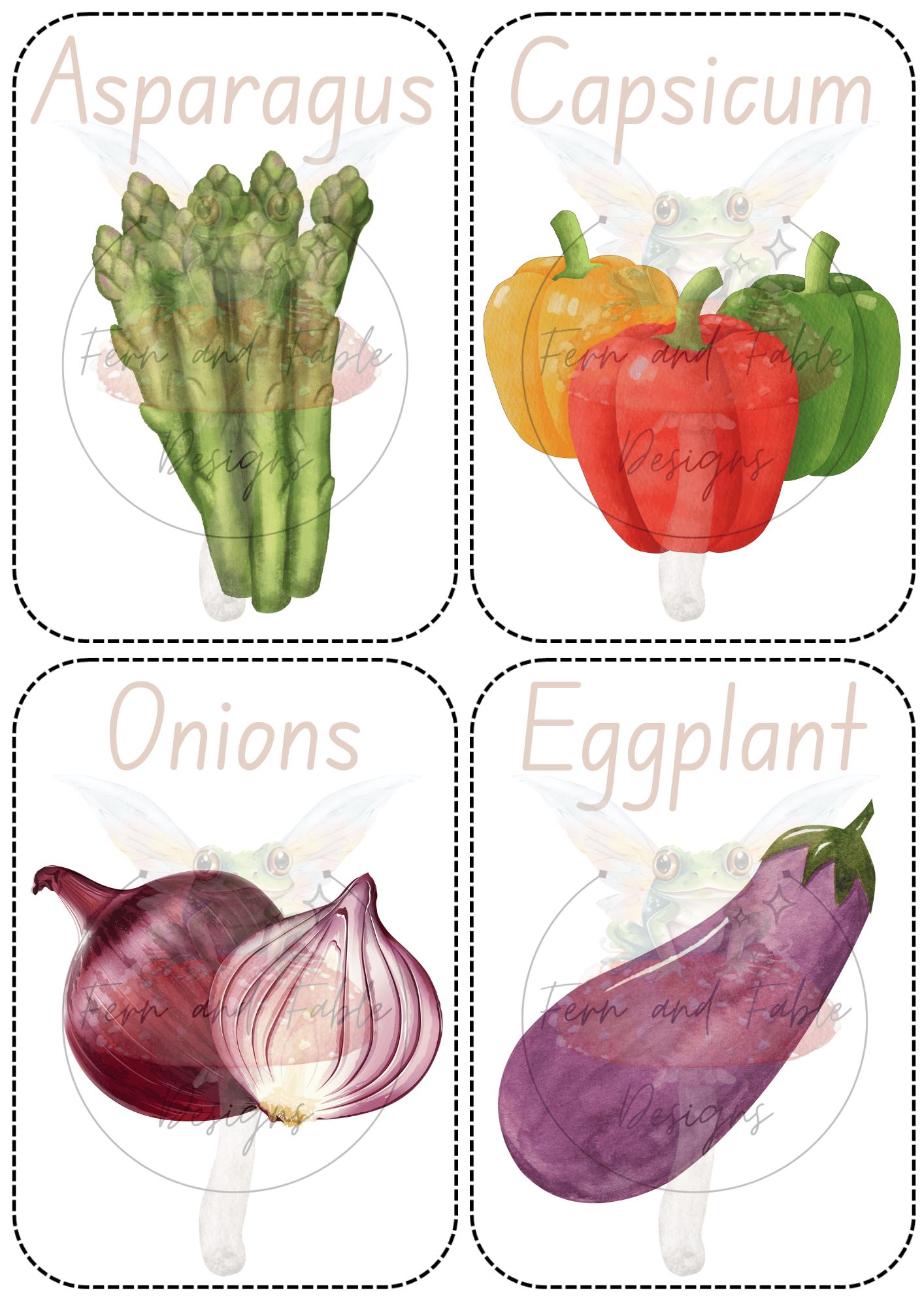 52 Vegetable Flashcards | Early Learning Printable, Vocabulary, Flash ...