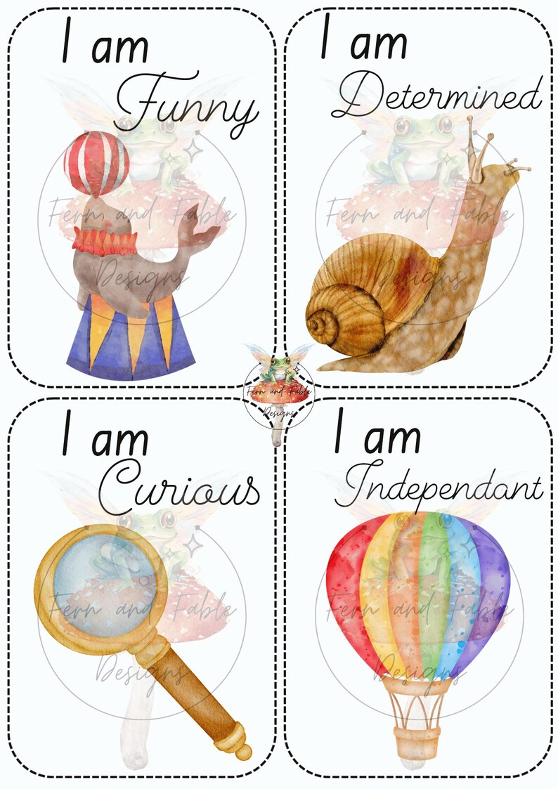 32 Daily Affirmation Flashcards | Early Learning Printable, Vocabulary ...