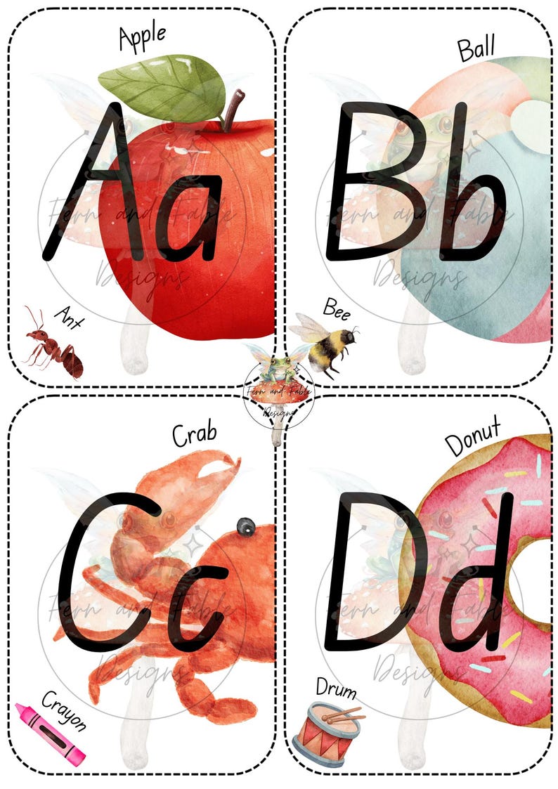 52 Alphabet Letter Recognition Flashcards | Early Learning Printable ...