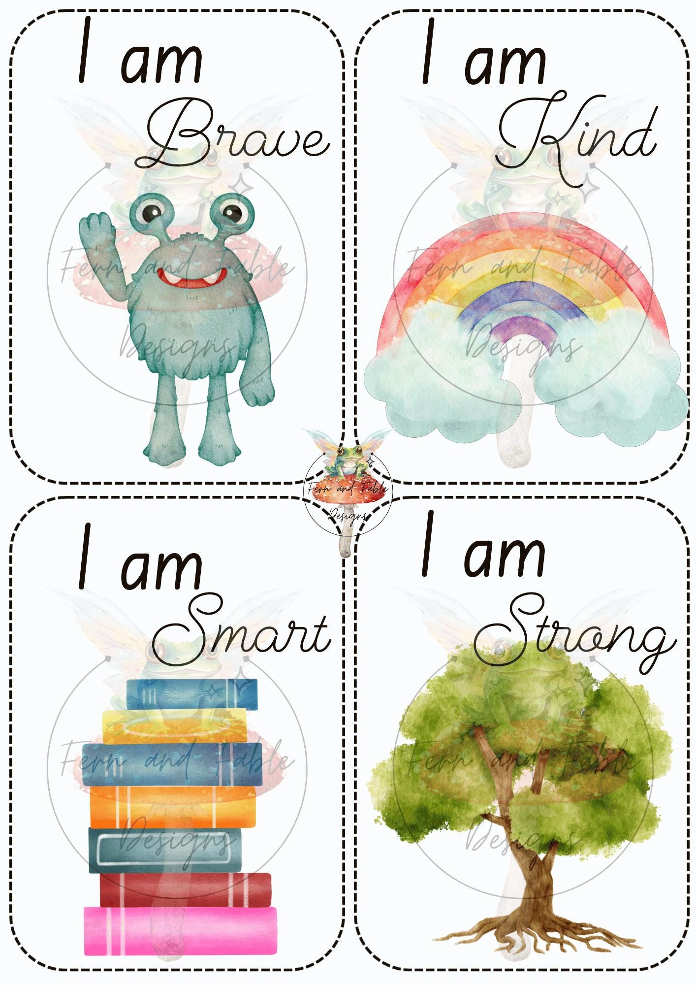 32 Daily Affirmation Flashcards | Early Learning Printable, Vocabulary ...
