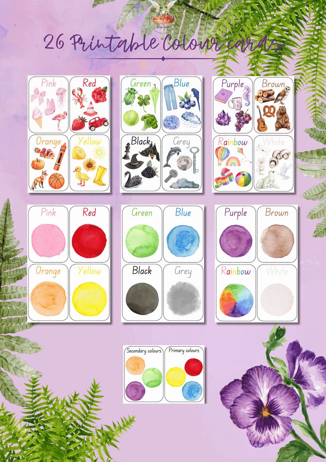 26 Colour Recognition Flashcards | Early Learning Printable, Vocabulary ...