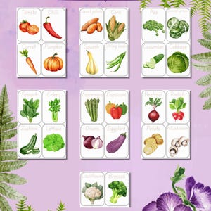 52 Vegetable Flashcards | Early Learning Printable, Vocabulary, Flash ...