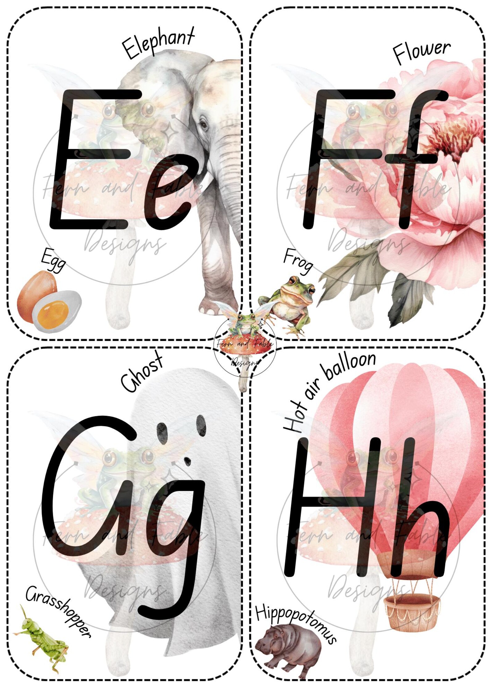 52 Alphabet Letter Recognition Flashcards | Early Learning Printable ...