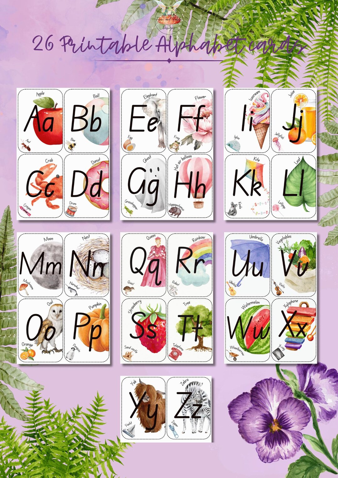52 Alphabet Letter Recognition Flashcards | Early Learning Printable ...