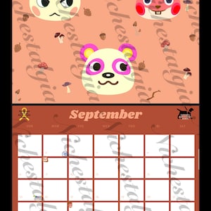 Virtual ACNH Animal Crossing Inspired 2024 Calendar INSTANT DOWNLOAD ...