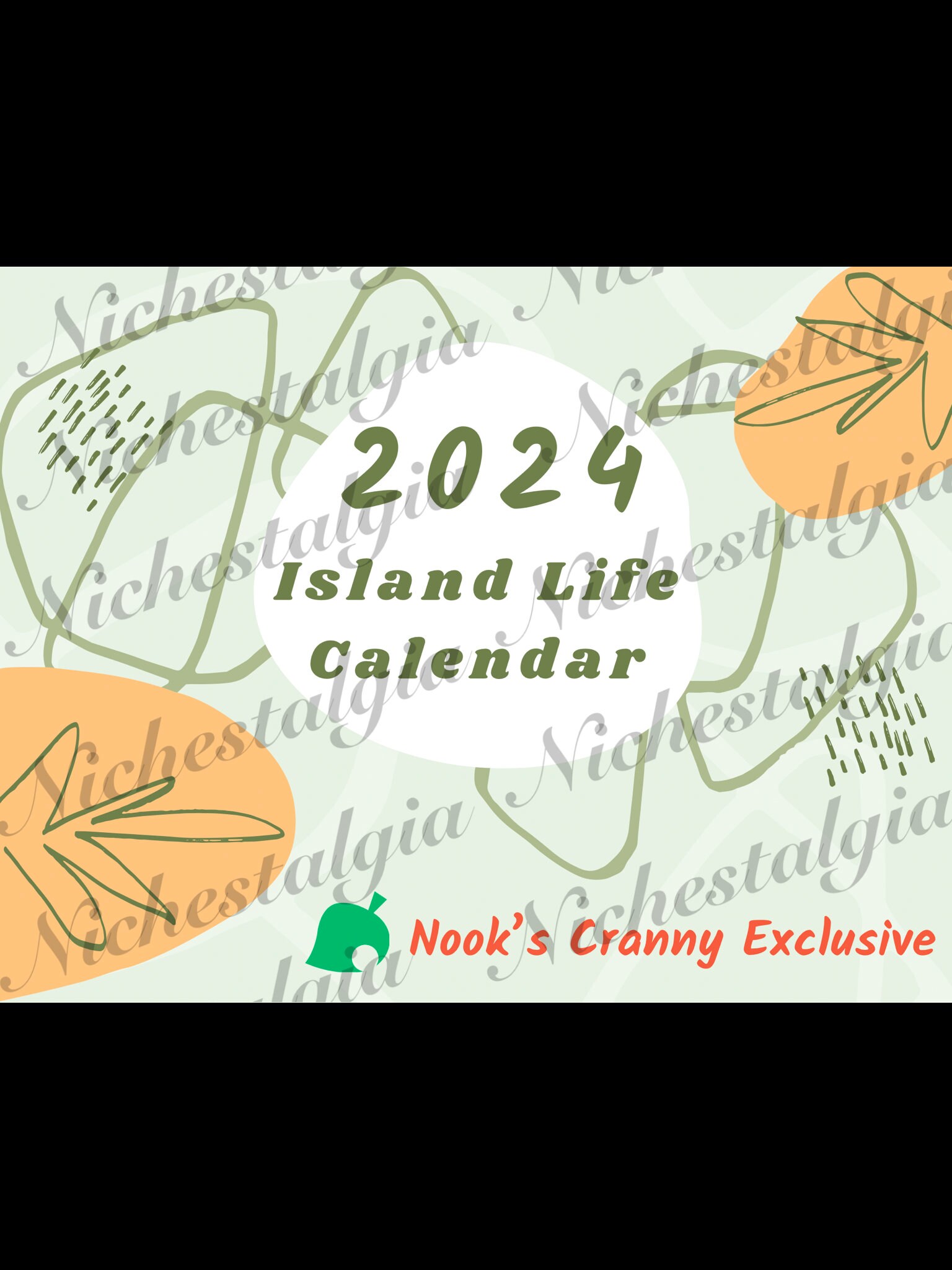 Virtual ACNH Animal Crossing Inspired 2024 Calendar INSTANT DOWNLOAD ...