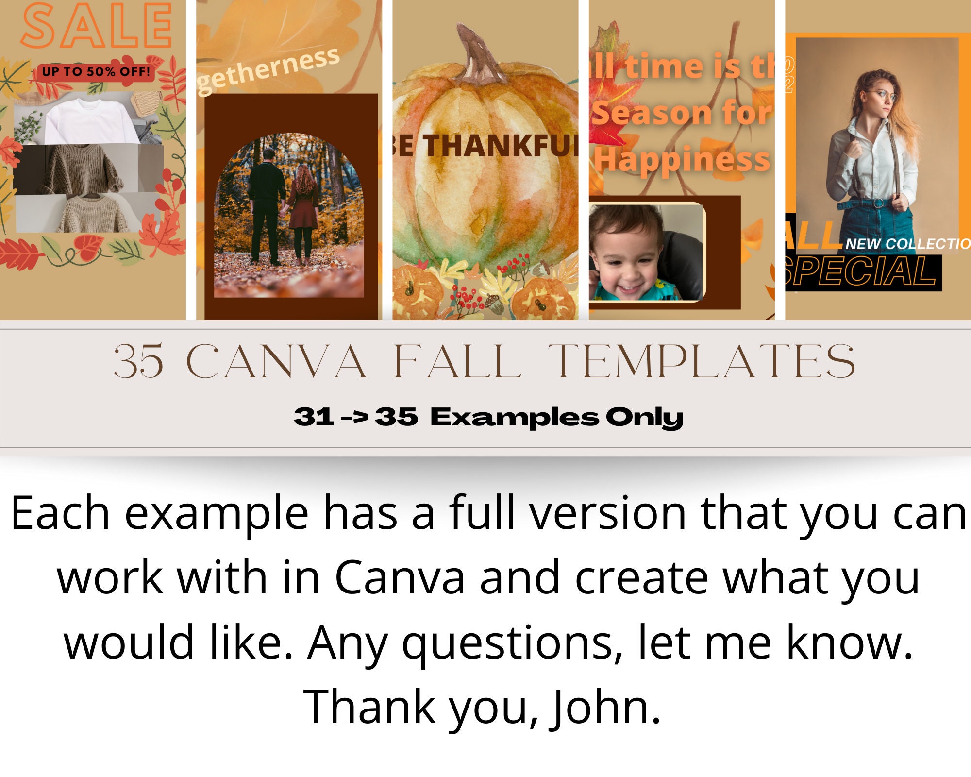 35 Fall Canva Editable Templates - Etsy