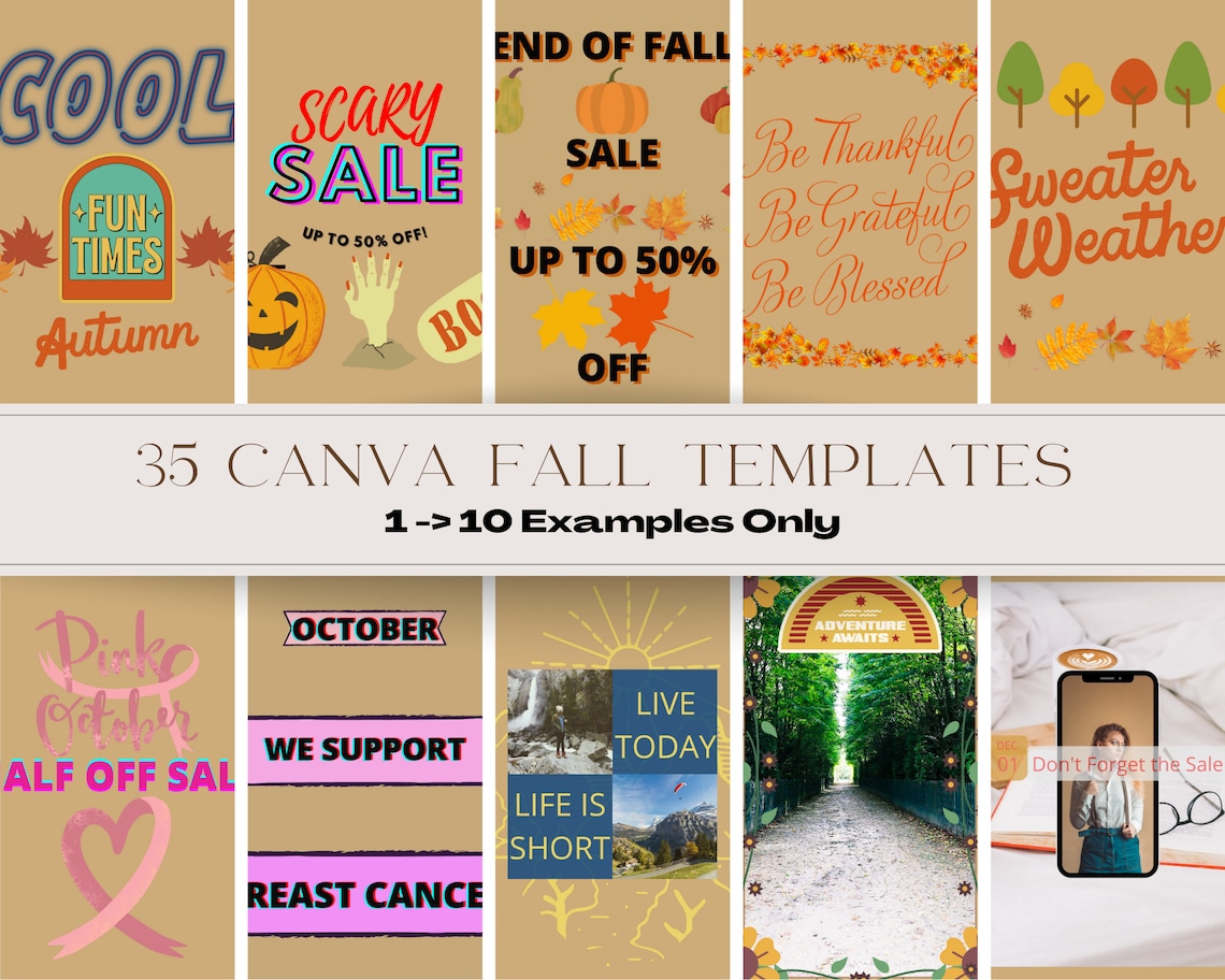 35 Fall Canva Editable Templates - Etsy