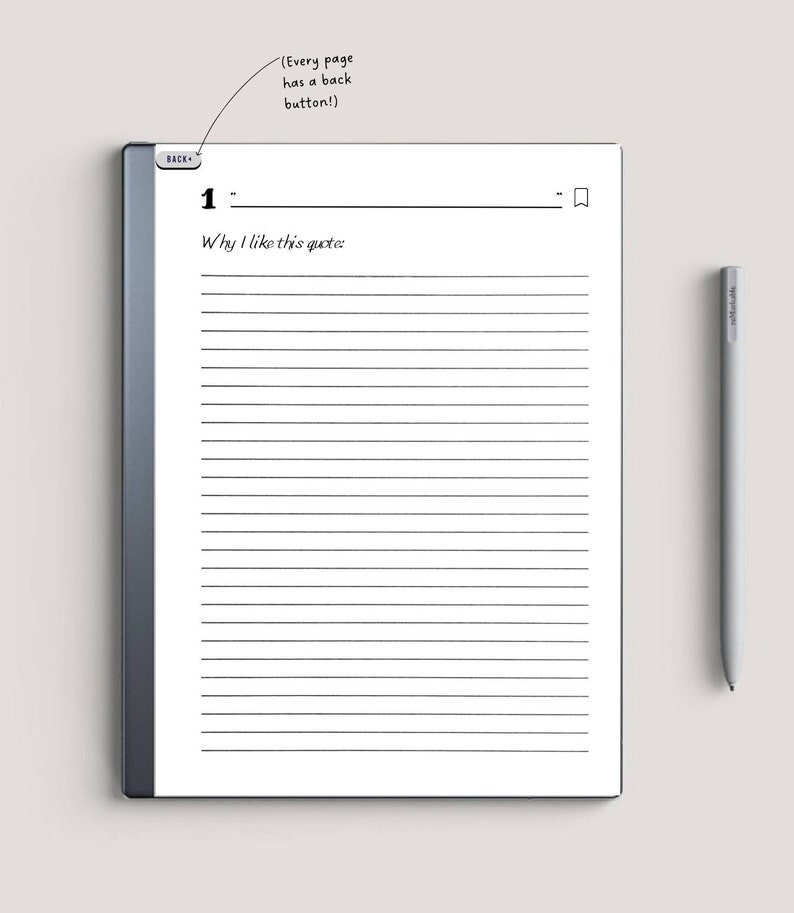 Remarkable 2 Book Reflection Template - Etsy