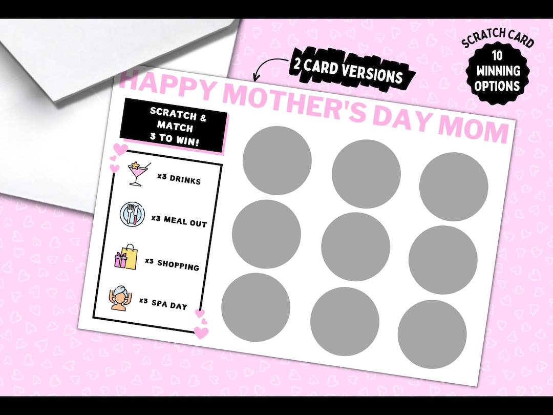 Best Mom Gift, Mothers Day Scratch Card, Gift for Mom, Mothers Day Card ...
