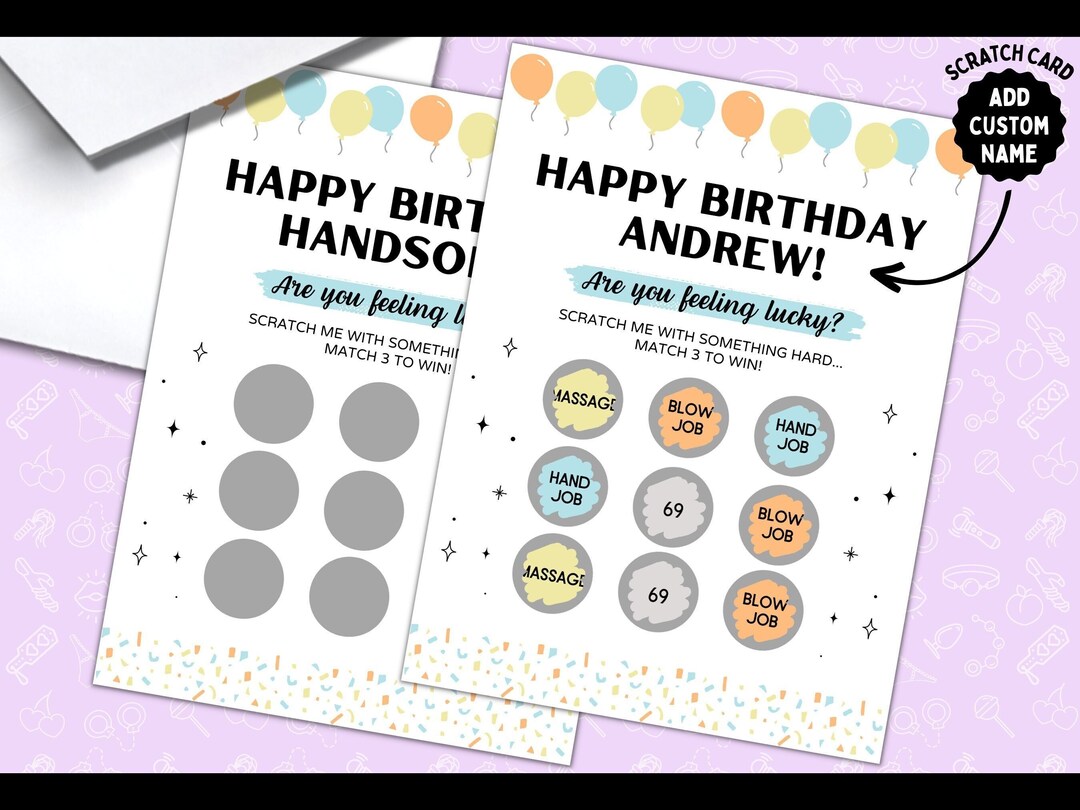 Naughty Custom Birthday Scratch Card for Boyfriend, Personalized Card ...