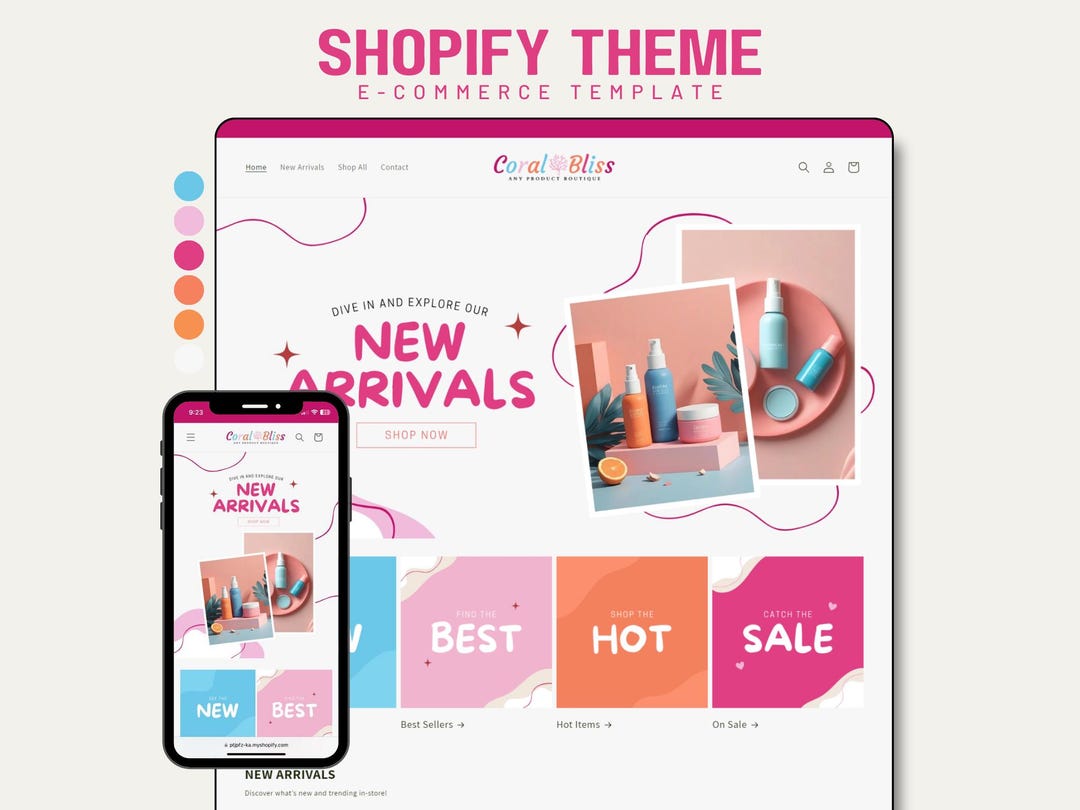 Shopify Website Design, Summer Shopify Templates, Boutique Shopify ...