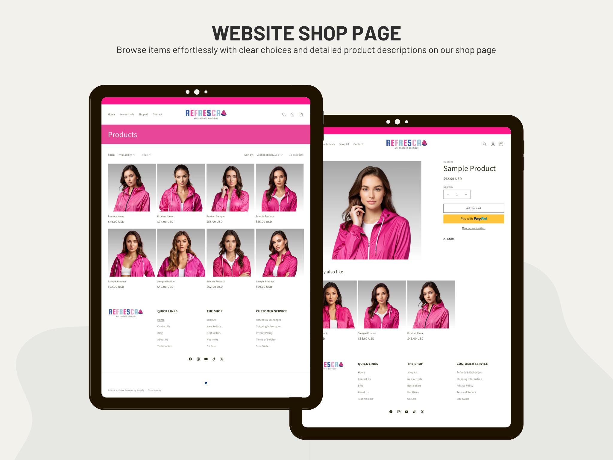 Shopify Theme, Shopify Design, Bright Colors Shopify Template, E ...