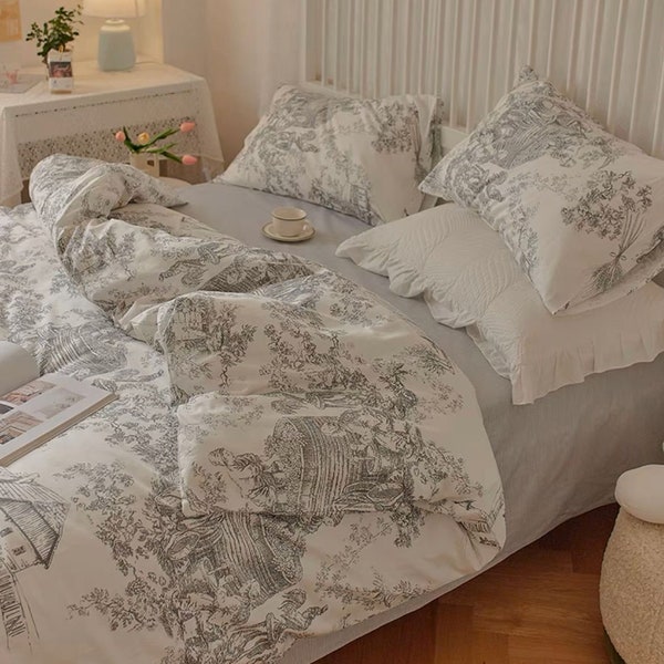 Toile Bedding - Etsy