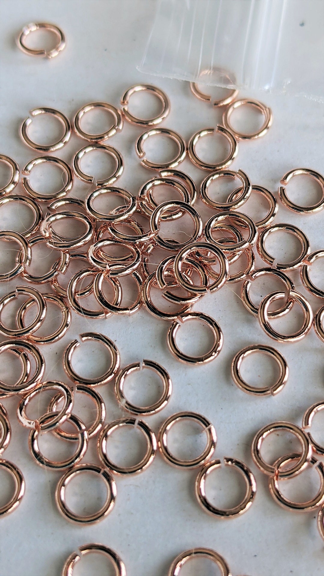 20 Ga 5mm Rose Gold Plated Jump Rings, Open Jump Rings, Rose Gold Connector, Rose Gold Tiny Jump ...